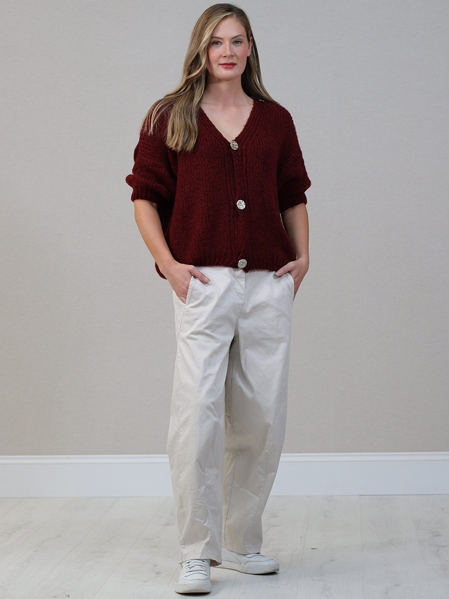 Wholesale Italian Front Buttons Fastening Wool Knitted Solid Cardigan ...