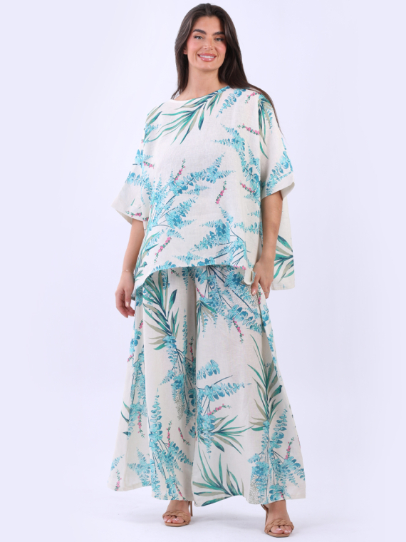 Wholesale Italian Floral Batwing Lagenlook Linen Tunic Top